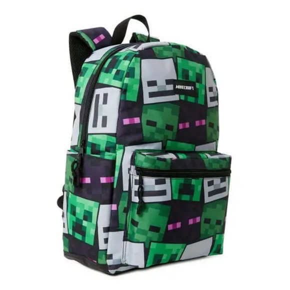 Minecraft | Other | Minecraft Unisex Creepers Printed Backpack Green ...